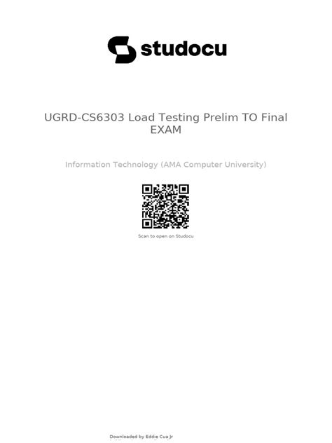Ugrd Cs6303 Load Testing Prelim To Final Exam Pdf Parameter