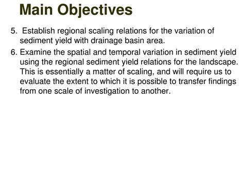 Ppt Temporal And Spatial Patterns Of Basin Scale Sediment Dynamics