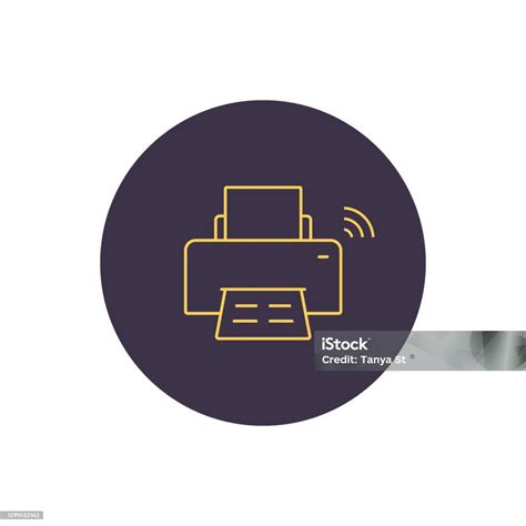 프린터 아이콘 에 서클 버튼 벡터 간단한 평면 선 격리 된 그림 검은색에 대한 스톡 벡터 아트 및 기타 이미지 검은색 그래픽 프린트 기계 부분 Istock