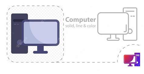 premium vector computer isolated flat illustration computer line icon