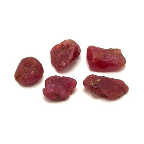 Natural Ruby Uncut Rough 5 Pcs 2376 Carats Burgundy Color