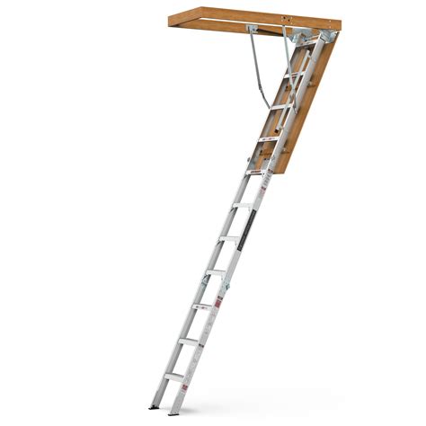 Aluminum Attic Ladder Pull Down Loft Stairs Folding Retractable