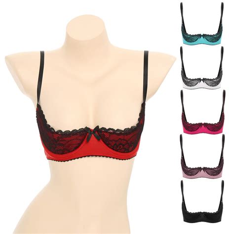Womens Shelf Bra 14 Cup Lace Underwire Push Up Bralette Lingerie