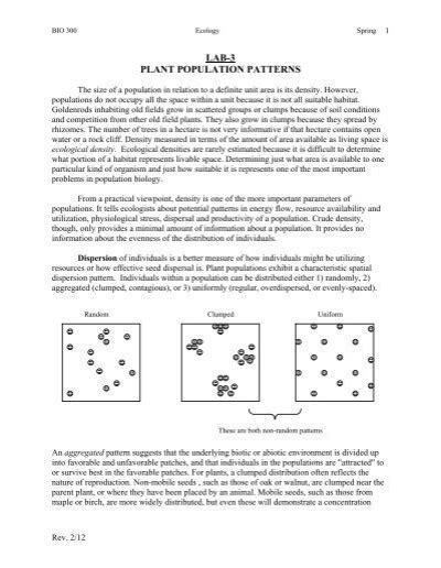 Population Dispersion Patterns Solved Three Population Distribution