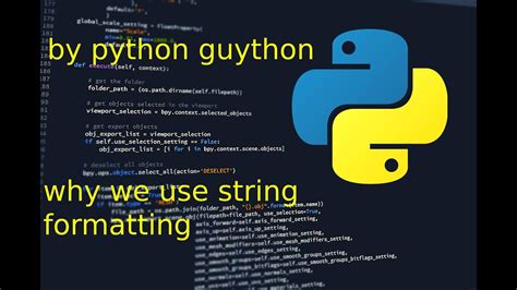 Why We Formatting Strings In Python Youtube