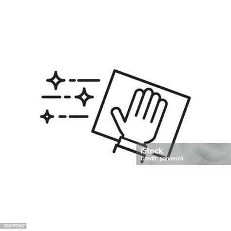 그래픽 디자인 로고 웹 사이트 소셜 미디어 모바일 앱 ui 일러스트레이션을 위한 하우스 워커 의 손에 냅킨 청소 아이콘 벡터