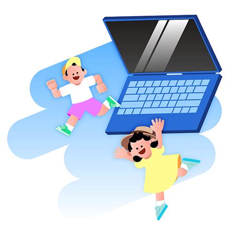 생활 가전 제품노트북과 아이들 벡터 일러스트 유토이미지 상세페이지 베이직샵 일러스트 22419156