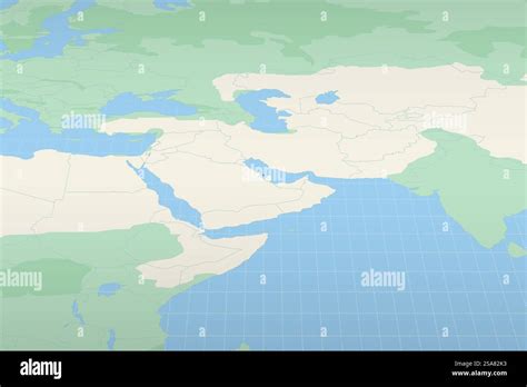 Bahrain Highlighted On A Detailed Map Geographic Location Of Bahrain