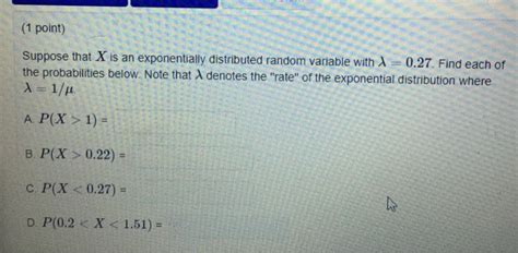 solved 1 point suppose that x is an exponentially