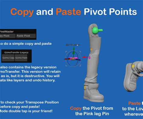 Artstation Pivot Master Copy Paste Store And Mirror Multiple Gizmo Pivot Points In Zbrush
