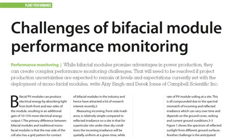 Challenges Of Bifacial Module Performance Monitoring Pv Tech