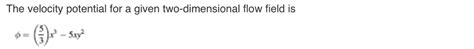 Solved The Stream Function And Velocity Potential Are Other Chegg