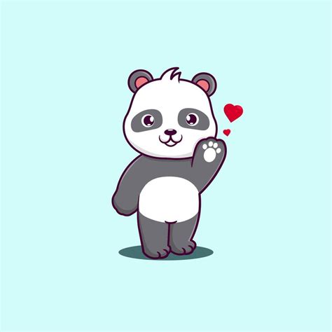 Cute Panda Say Hello Cartoon Illustration 41899059 Vector Art At Vecteezy