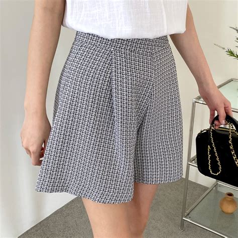봄 여름 40대 미시 커리어우먼 정장 출근룩 하객 오피스룩 A라인 와이드 트위드 반바지
