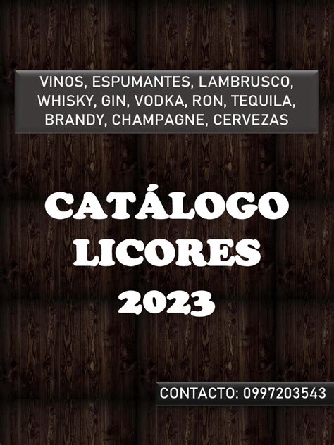 Catálogo De Licores 2023 Pdf Bebidas Alcohólicas Bebidas Fermentadas