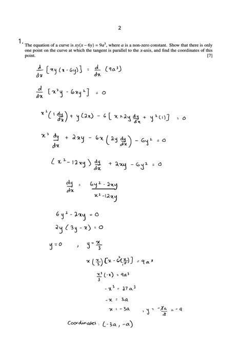 Solution P3 Solved Differentiation Fm 16 To 19 By Ms Zainab Aamir Wed