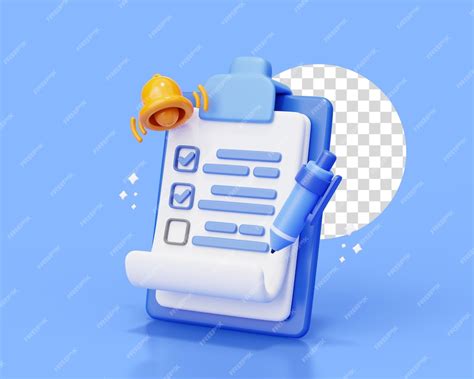 Free Psd Clipboard With Pen And Bell Notification Checklist Form