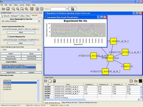 Omicsviz Plugin Control Panel Screenshot The Highlighted Yellow Nodes