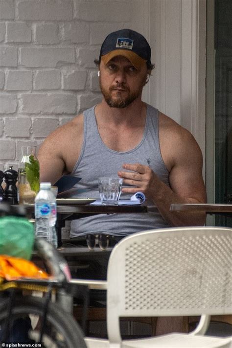 James Mcavoy Shows Off His Bulging Biceps In A Grey Vest As He Chills