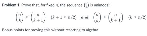 solved problem 1 ﻿prove that for fixed n ﻿the sequence