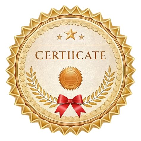 Gold Star Logo With A Red Bow Certificate Premium Ai Generated Vector