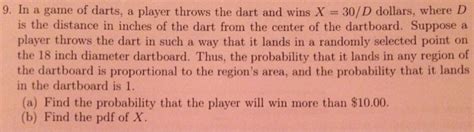 solved in a game of darts a player throws the dart and wins