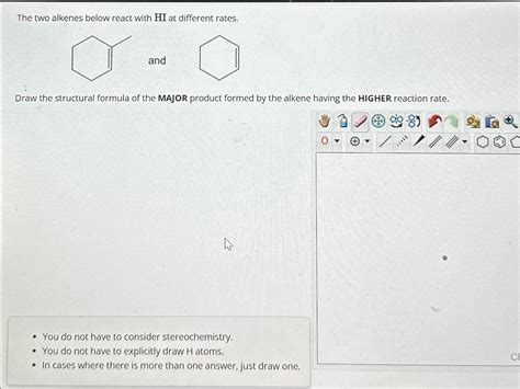 solved the two alkenes below react with hi ﻿at different