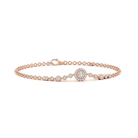 Vintage Style Bezel Set Diamond Bracelet Angara