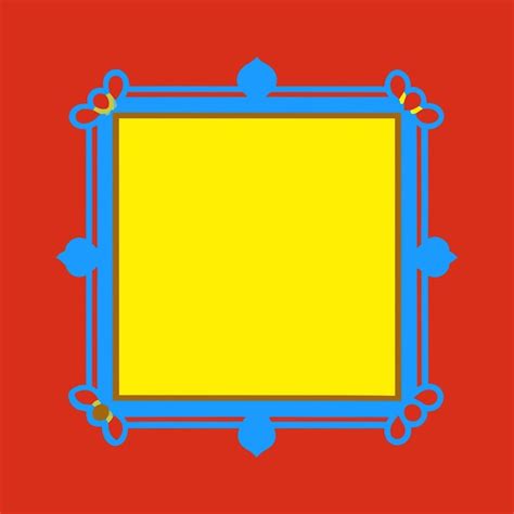 Decorative Square Frame Border With Geometric Lines And Symmetrical