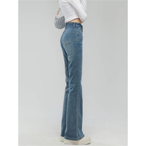Celana jins mikro wanita lurus yang baru di musim semi dengan celana bagunger | Shopee Thailand