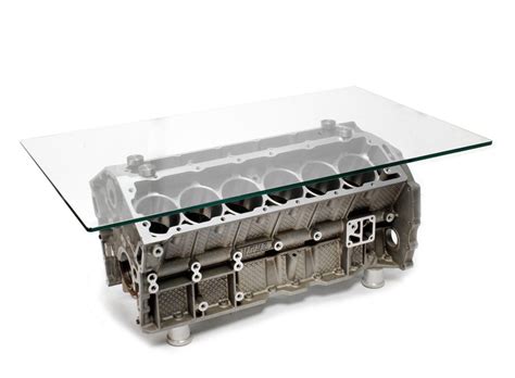 A Jaguar V12 Engine Block Coffee Table