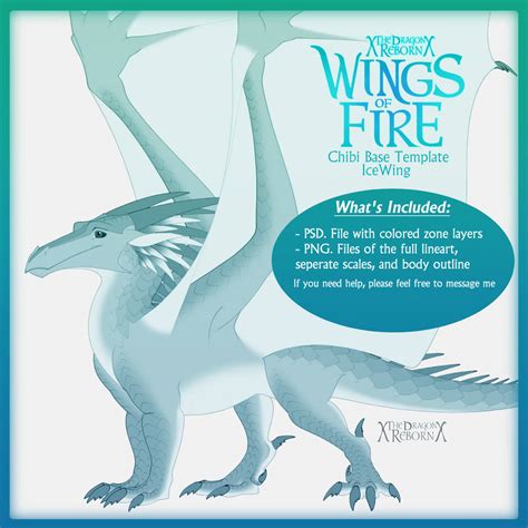 Wings Of Fire Icewing Chibi Base By Xthedragonrebornx On Deviantart