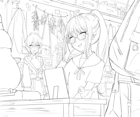 皆さん線画と塗った後を見せてください 1枚目のはちょっと前のイラストになりますが… 」senの漫画