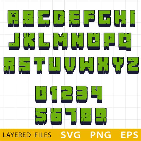 Minecraft D Alphabet Svg Minecraft Font Cricut Minecraft Text Font Minecraft Party