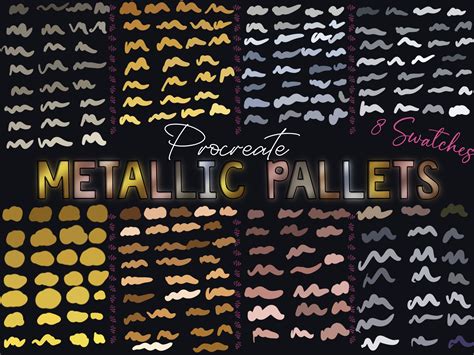Metallic Swatch Procreate Pallet Kit Graphic By TE Designs Creative Fabrica