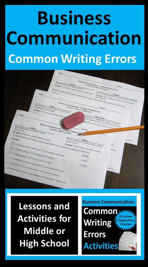 Business Communication Common Writing Errors Worksheet Writing Worksheets