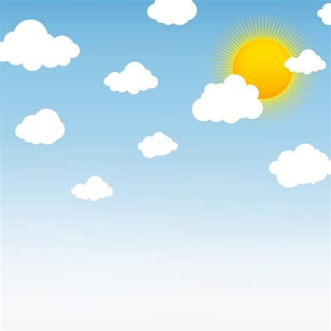 Abstract Sun With Cloud Composition On Sky Vector