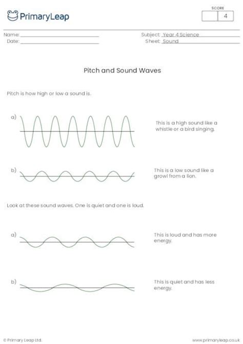 Science Pitch And Sound Waves Worksheet Artofit
