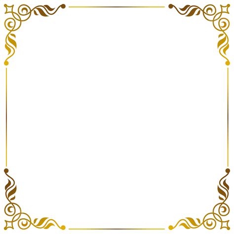 빈티지 황금 꽃 복고풍 모서리 테두리 또는 사각형 프레임 투명 배경 및 벡터 국경 모서리 텍스트 상자 Png 일러스트 및 벡터 에 대한 무료 다운로드 Pngtree