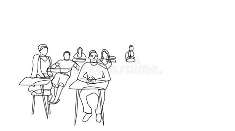 Animated Drawing Of Students Sitting In Class From Teachers Perspective