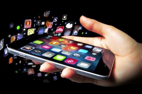 Premium Ai Image Hands Holding A Mobile Device With A Bright Screen Filled With Popular Apps
