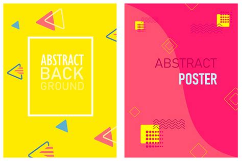 멤피스 스타일 포스터 세트입니다 평면 스타일 추상적인 벡터 디자인 배너 프로 모션 웹 광고 광고 판에 이상적 미래 지향적인