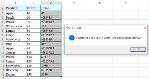 Quickly Filter All Cells Which Containing Formula In A Specified Column