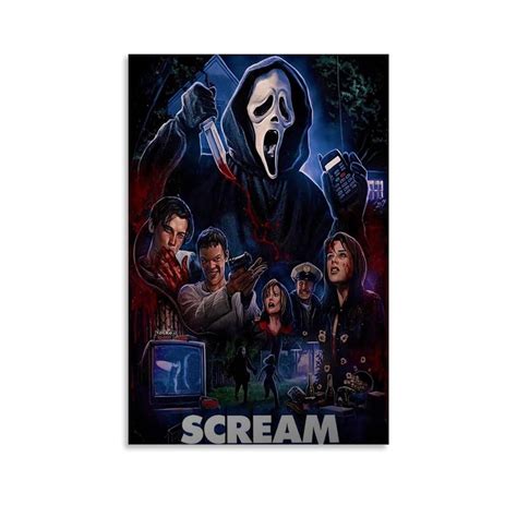 Scream Retro Horror Movie Poster Unframed Canvas Wall Art Multi Room