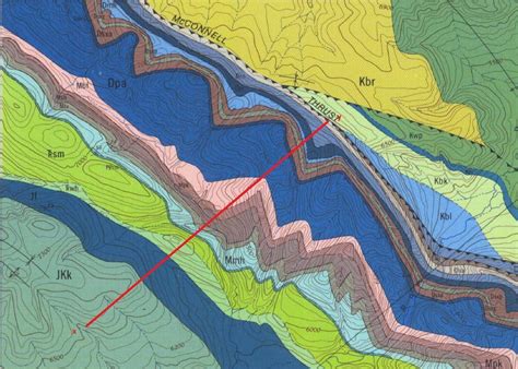Draw A Geological Cross Section Along The Transect