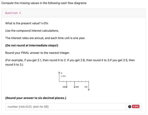 solved compute the missing values in the following cash flow