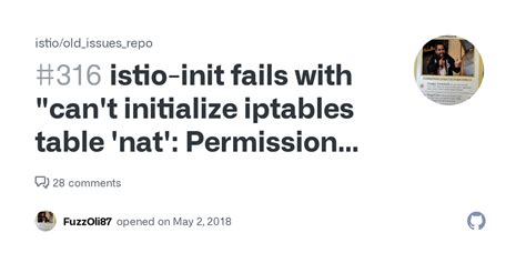 Istio Init Fails With Cant Initialize Iptables Table Nat