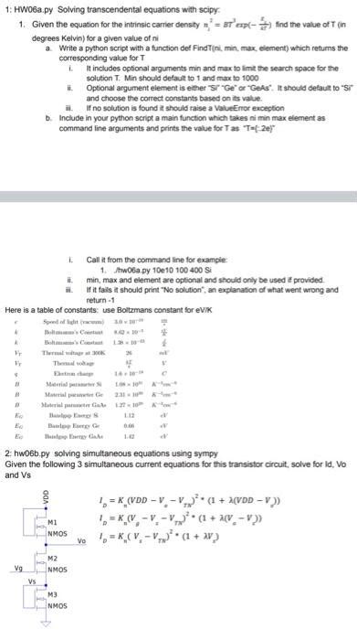 Solved 1 Hw06apy Solving Transcendental Equations With