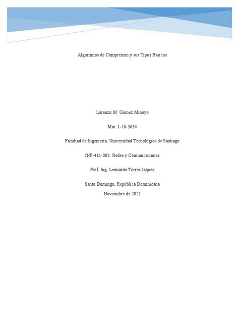 Algoritmos De Compresión Pdf Compresión De Datos Mp3