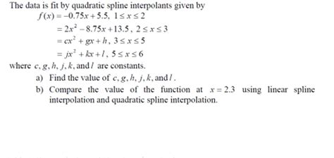 The Following Y Vs X Data Is Given